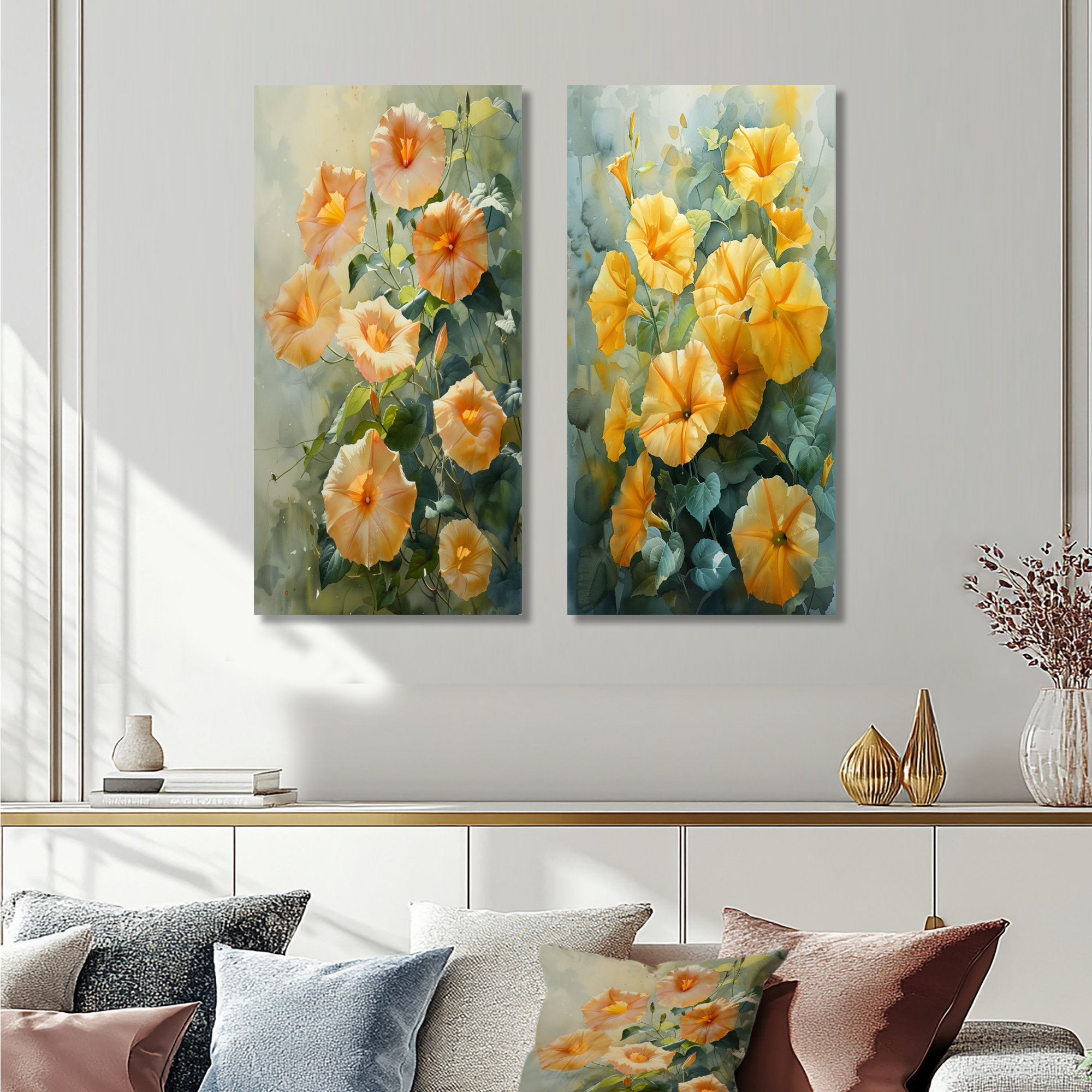 Bayou Breeze Yellow Green Sun Morning Glory III - Morning Glory Wall ...