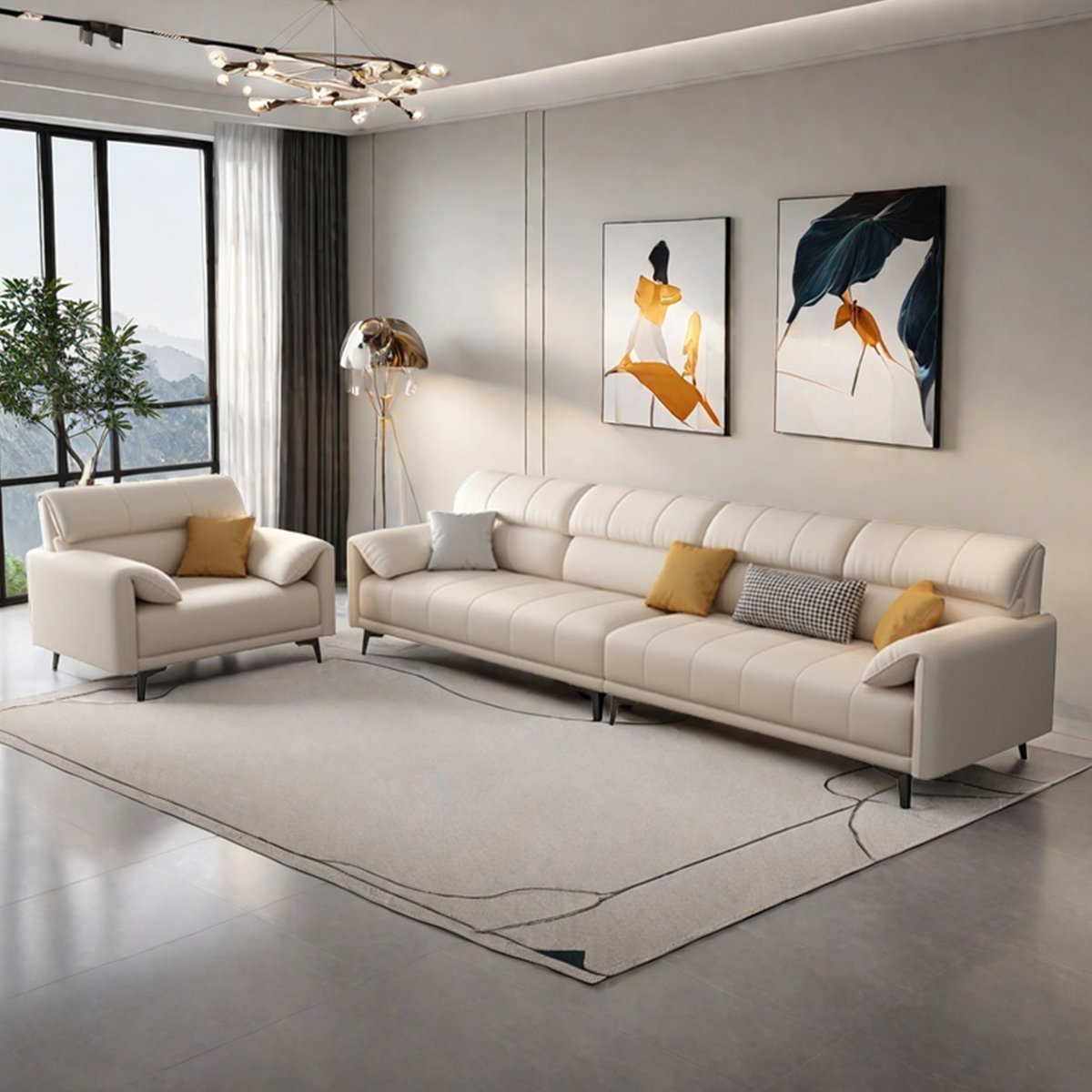 ANCOREY Modern piano keys minimalist sofa set | Wayfair