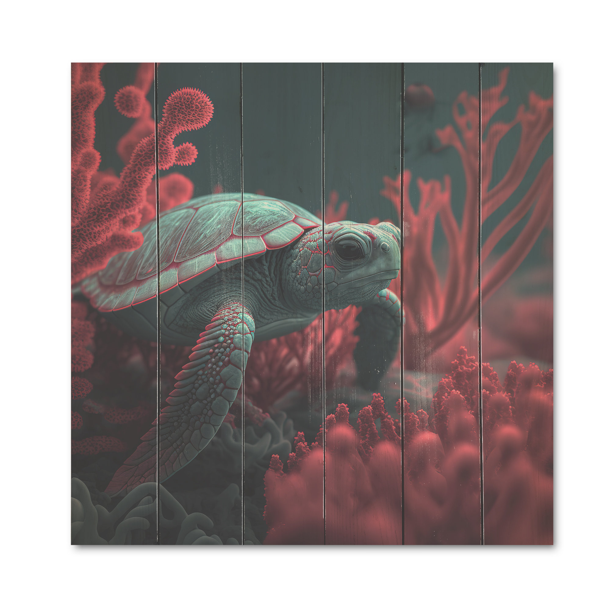 Bay Isle Home™ Black And Red Deep Sea Turtle III Black And Red Deep Sea ...