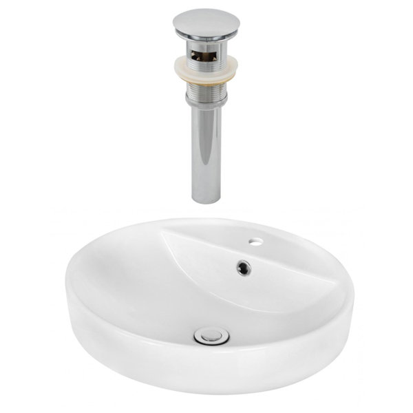 Plumbing N Parts Lavabo de salle de bain vasque circulaire en céramique ...