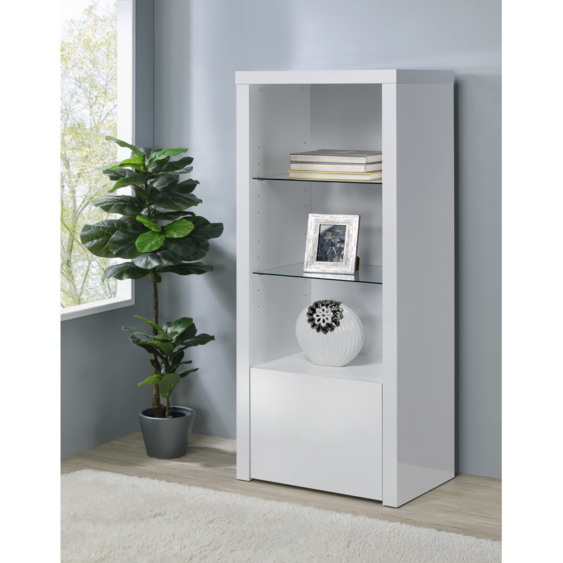 Latitude Run® 3 - Shelf Media Tower with Storage Cabinet in White High ...