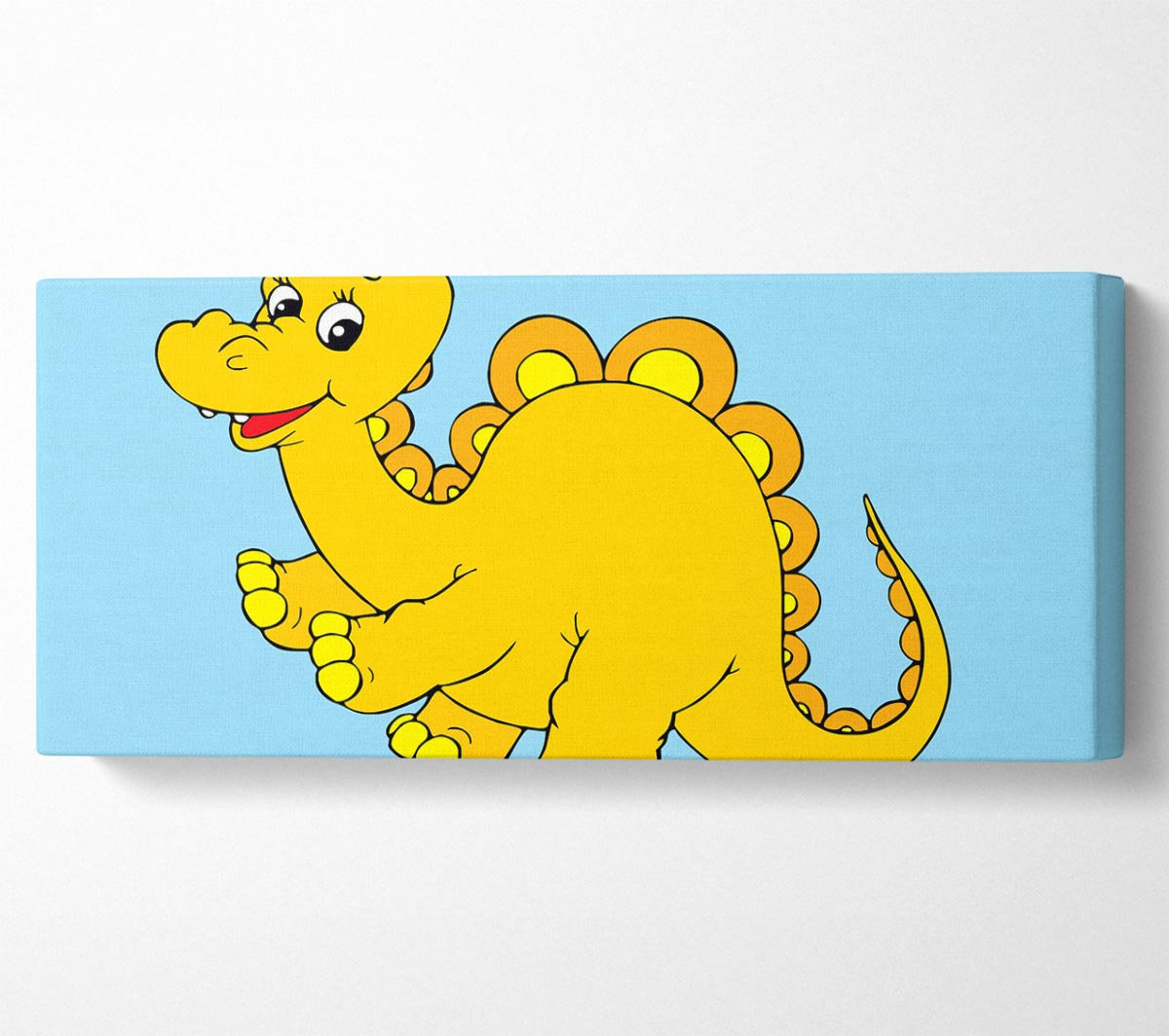 Zoomie Kids Big Happy Dinosaur Baby Blue - Wrapped Canvas Art Prints ...