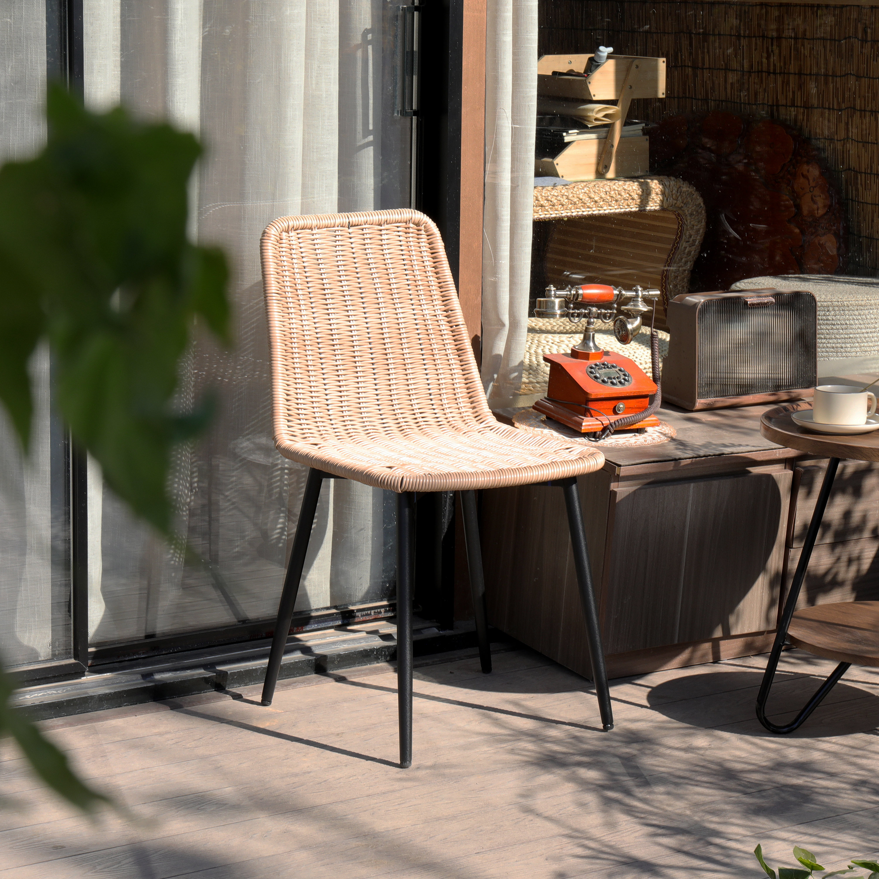 Bay Isle Home™ Castorina Set of 4 Metal and Fiber Chairs | Wayfair