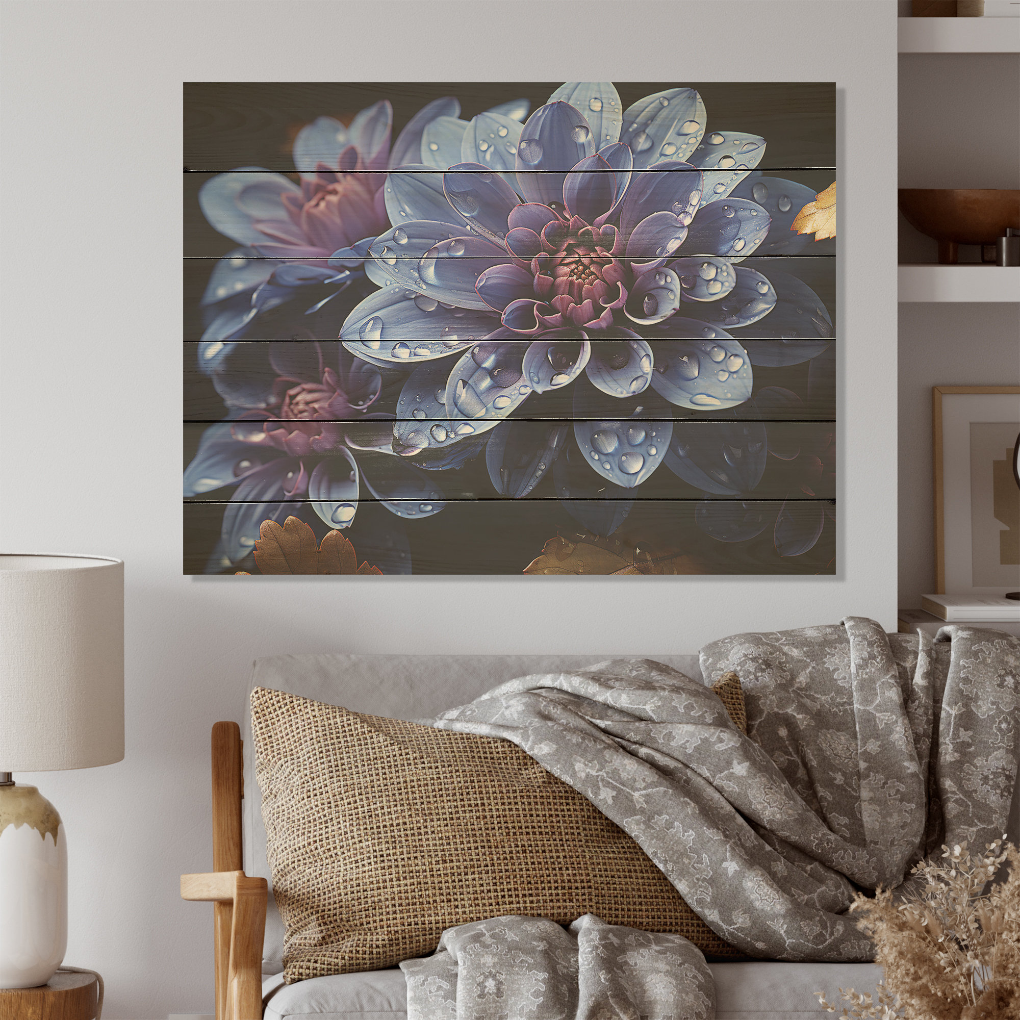 Winston Porter Mums Nocturnal Elegance Midnight Indigo - Mums Wood Art ...