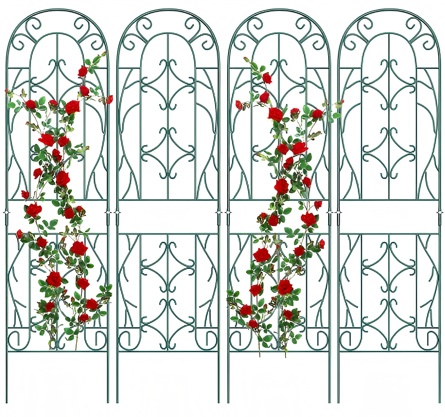 Astoria Grand Pirton 4 Pack Garden Trellis, 60" x 16" Metal Plant ...