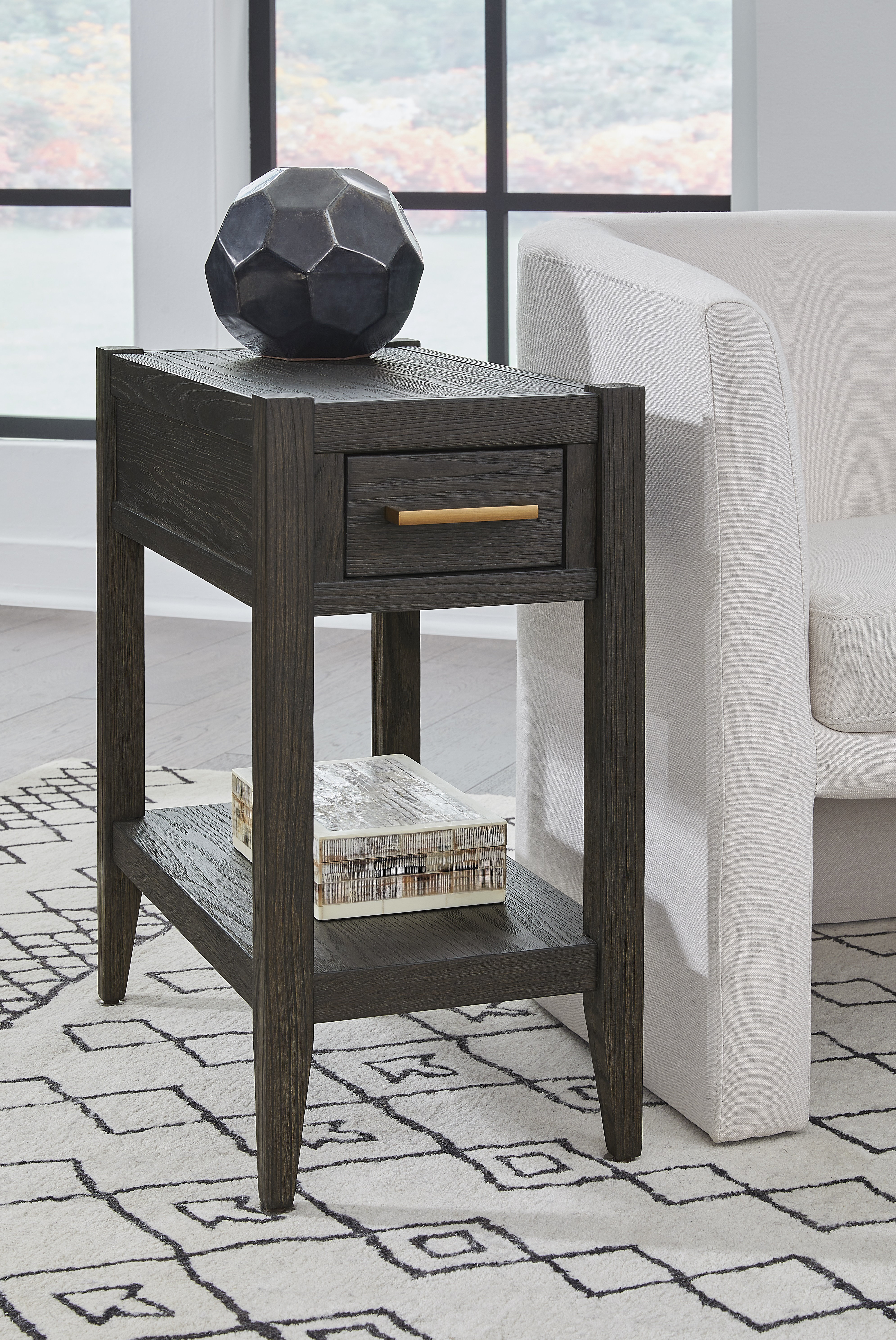Null Furniture Manhattan Espresso Wood and Oak Veneer Rectangular End ...
