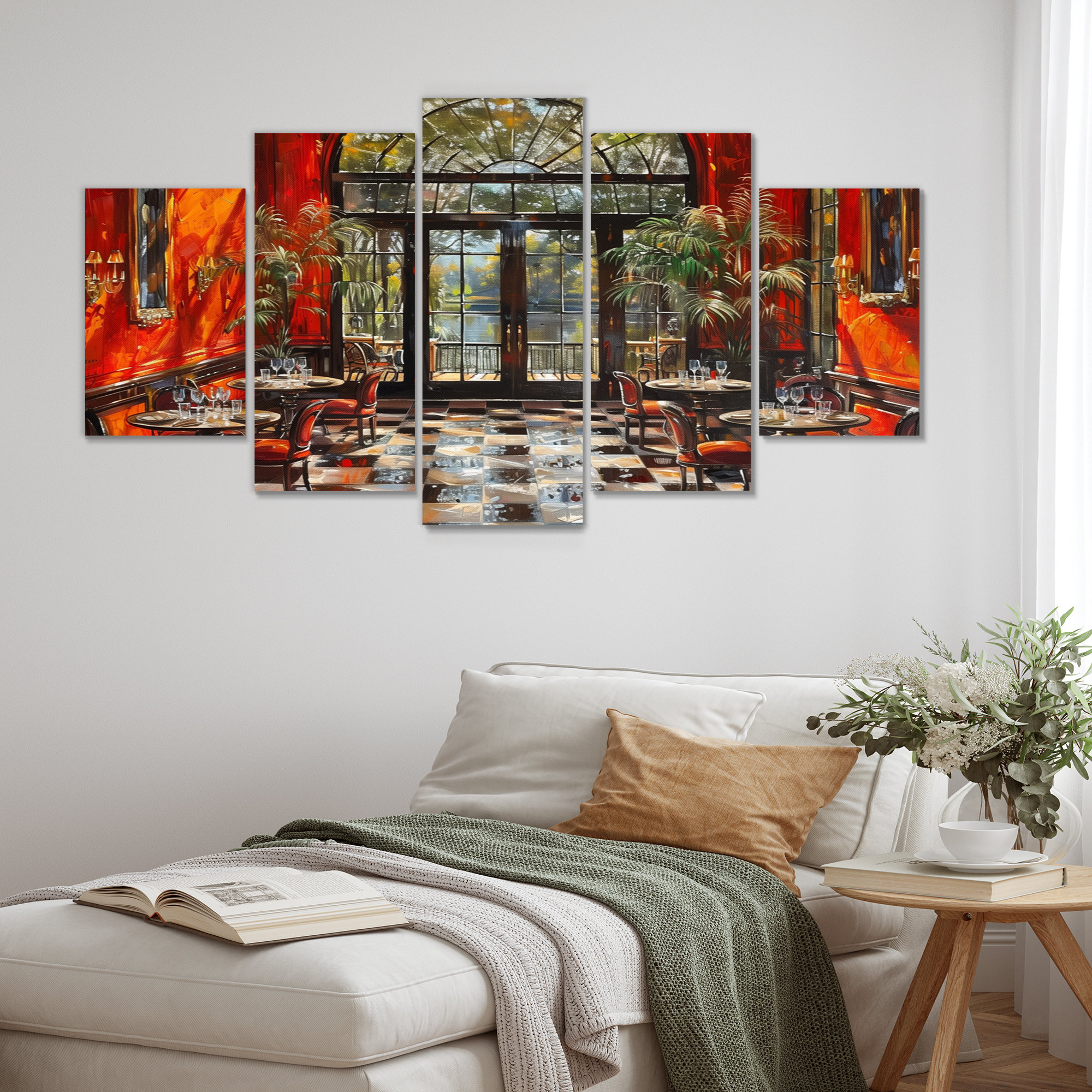 Winston Porter Red Black Country Club Hallway Elegance - Country Clubs ...