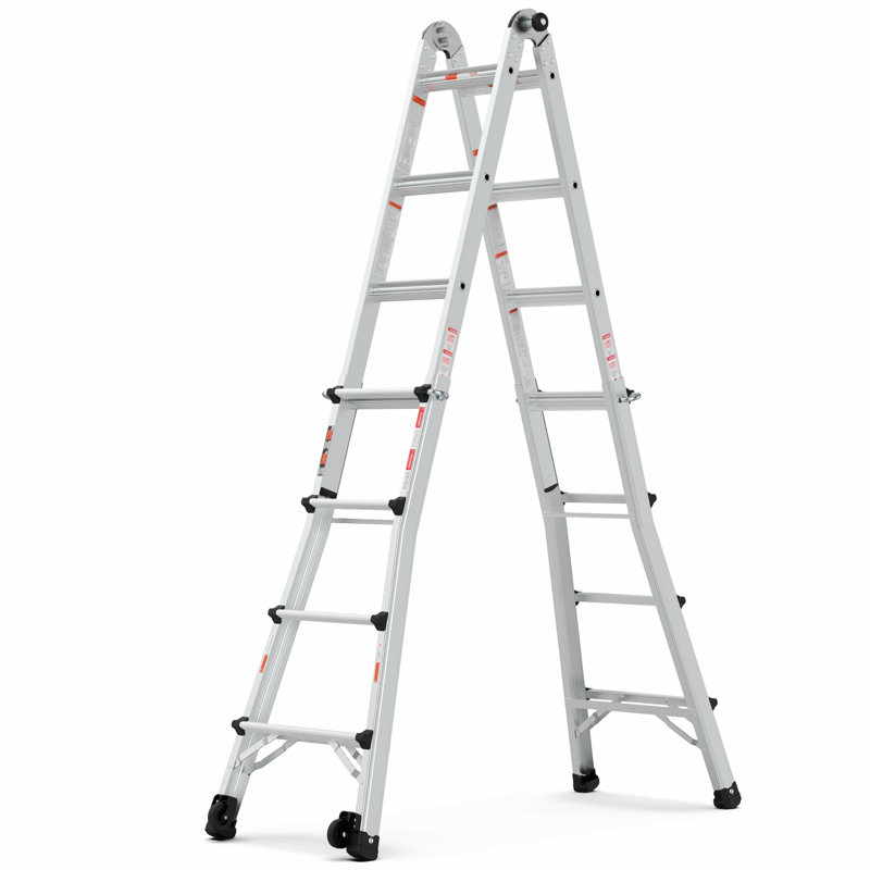 WFX Utility™ Aluminum Multi-Position Ladder With Wheels | Wayfair