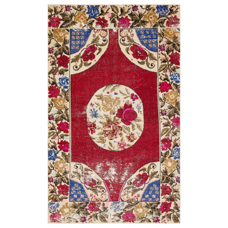 Bungalow Rose Rectangle Zadian Rectangle 4'6" X 7'5" Wool Indoor ...