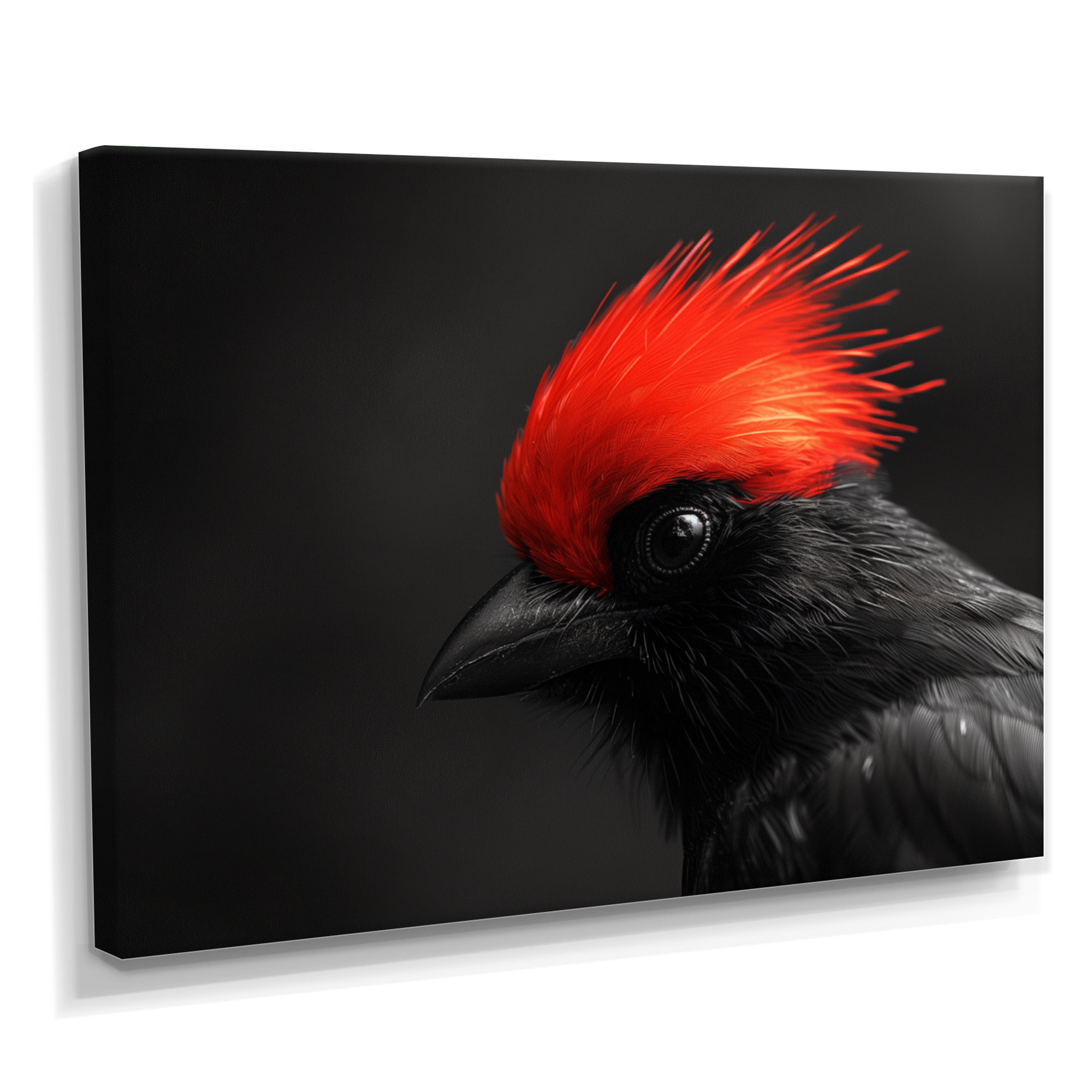 Ebern Designs Red Grey Whispers Bird Of Paradise - Bird Wall Decor ...