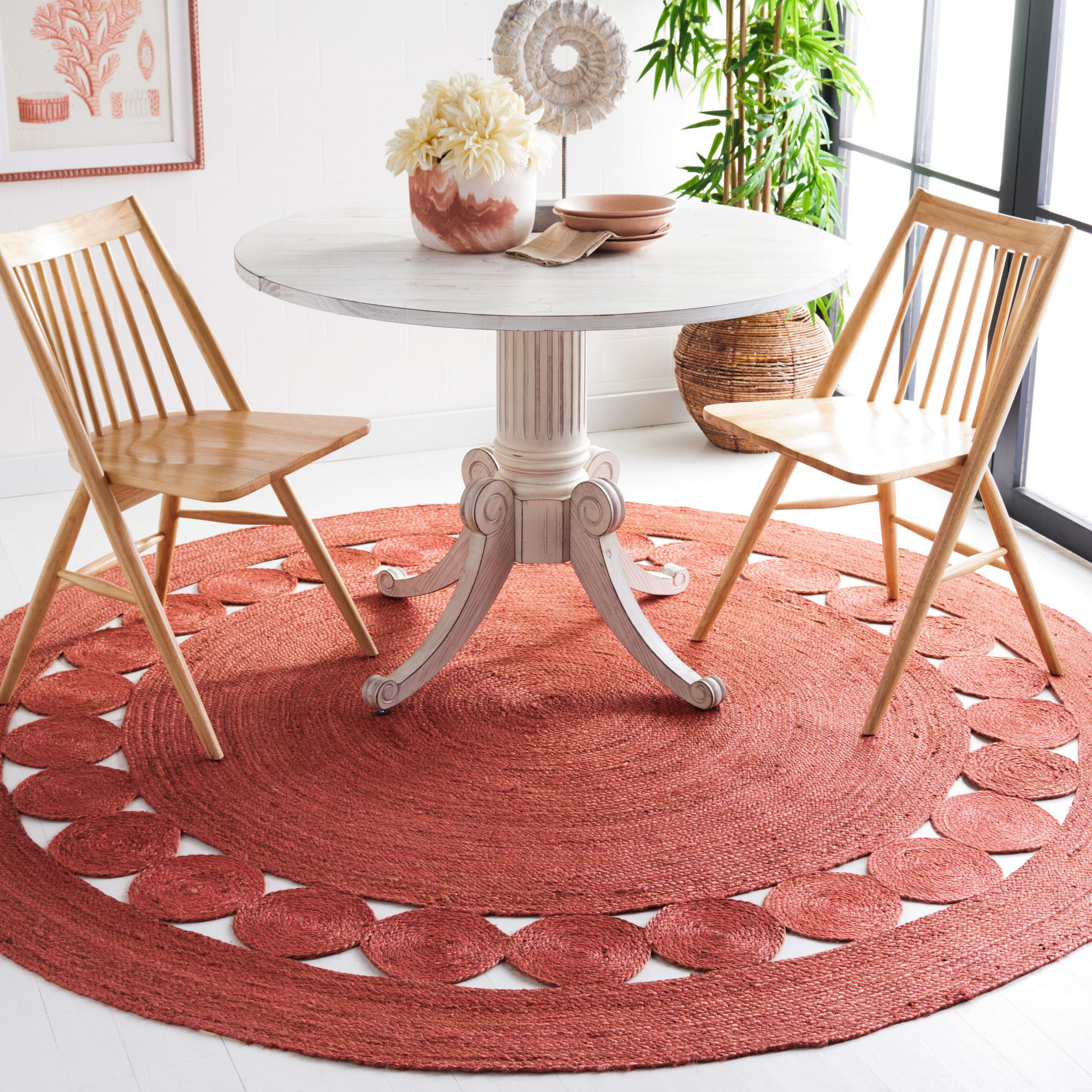 Dakota Fields Dietrich Handmade Flatweave Jute Rust Area Rug - Wayfair ...