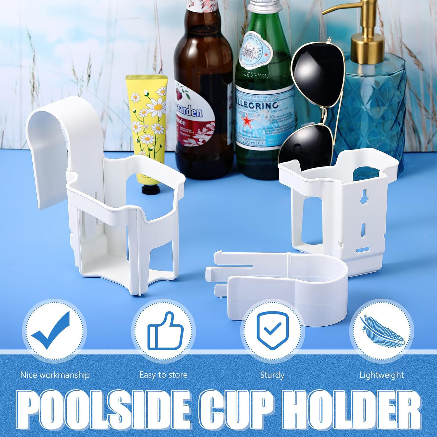 CHUANGWENYI 6 Pieces Poolside Cup Holder For Above Ground Pools Cup ...