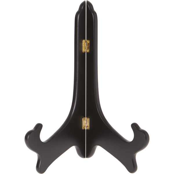 Charlton Home® Damecia Hinged Black MDF Wood Plate Stand, 11" H x 8.5 ...