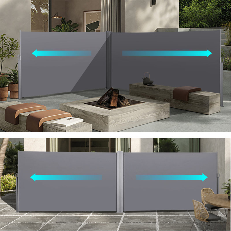 Arlmont & Co. Waterproof & UV-Resistant Privacy Screen,Retractable Side ...