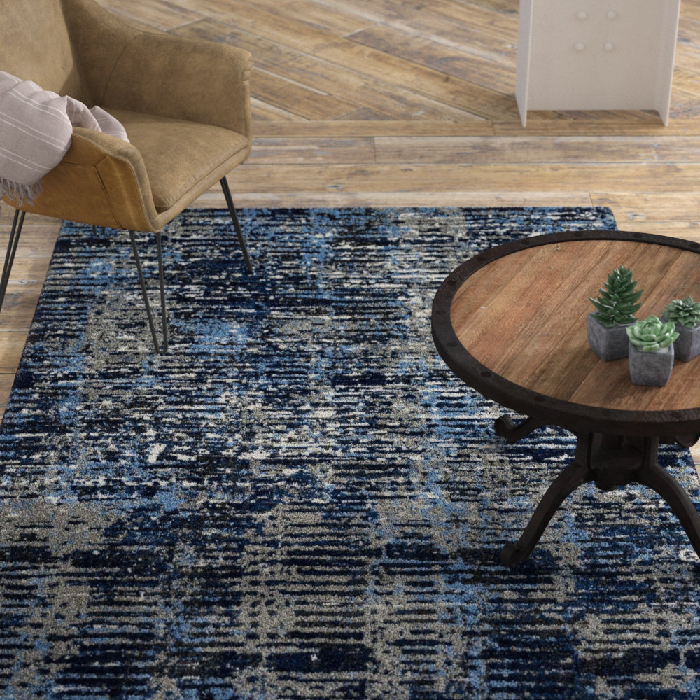 17 Stories Parinaaz Abstract Blue/Gray Area Rug & Reviews | Wayfair