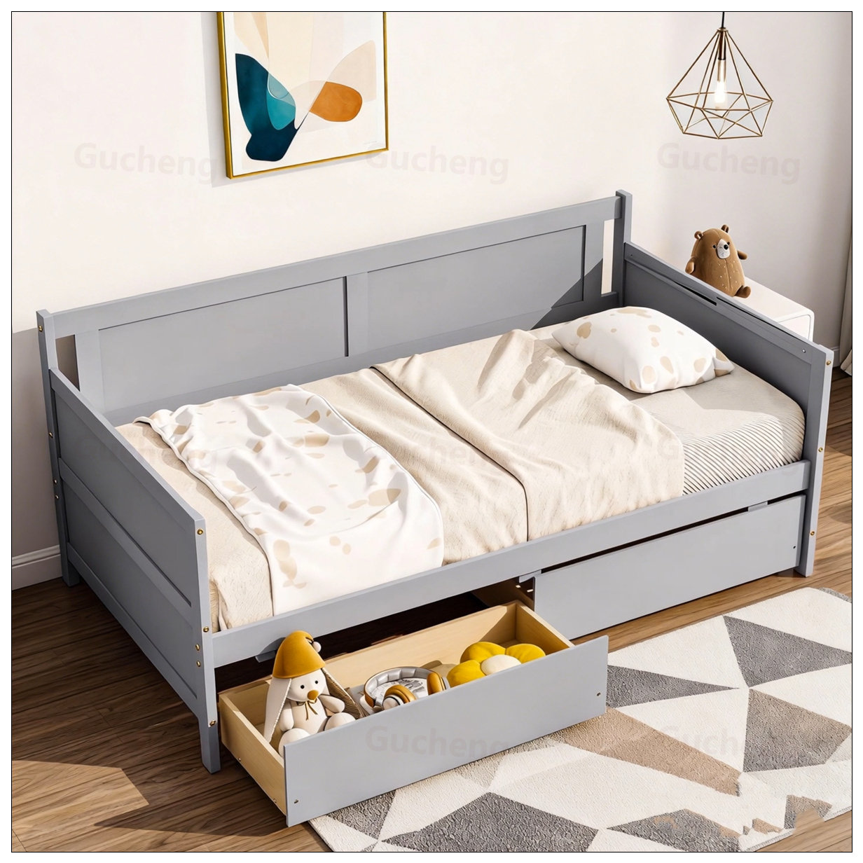 Latitude Run® Twin Size Pine Wood Daybed With Two Spacious Storage ...