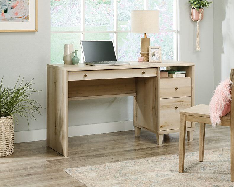 Inbox Zero Maple Finish Computer Desk | Wayfair