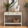 August Grove® Country Style Console Table With 2 Drawers And Bottom ...