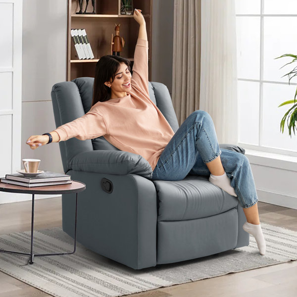 Latitude Run® Tachara Breathable Faux Leather Manual Recliner Chair ...