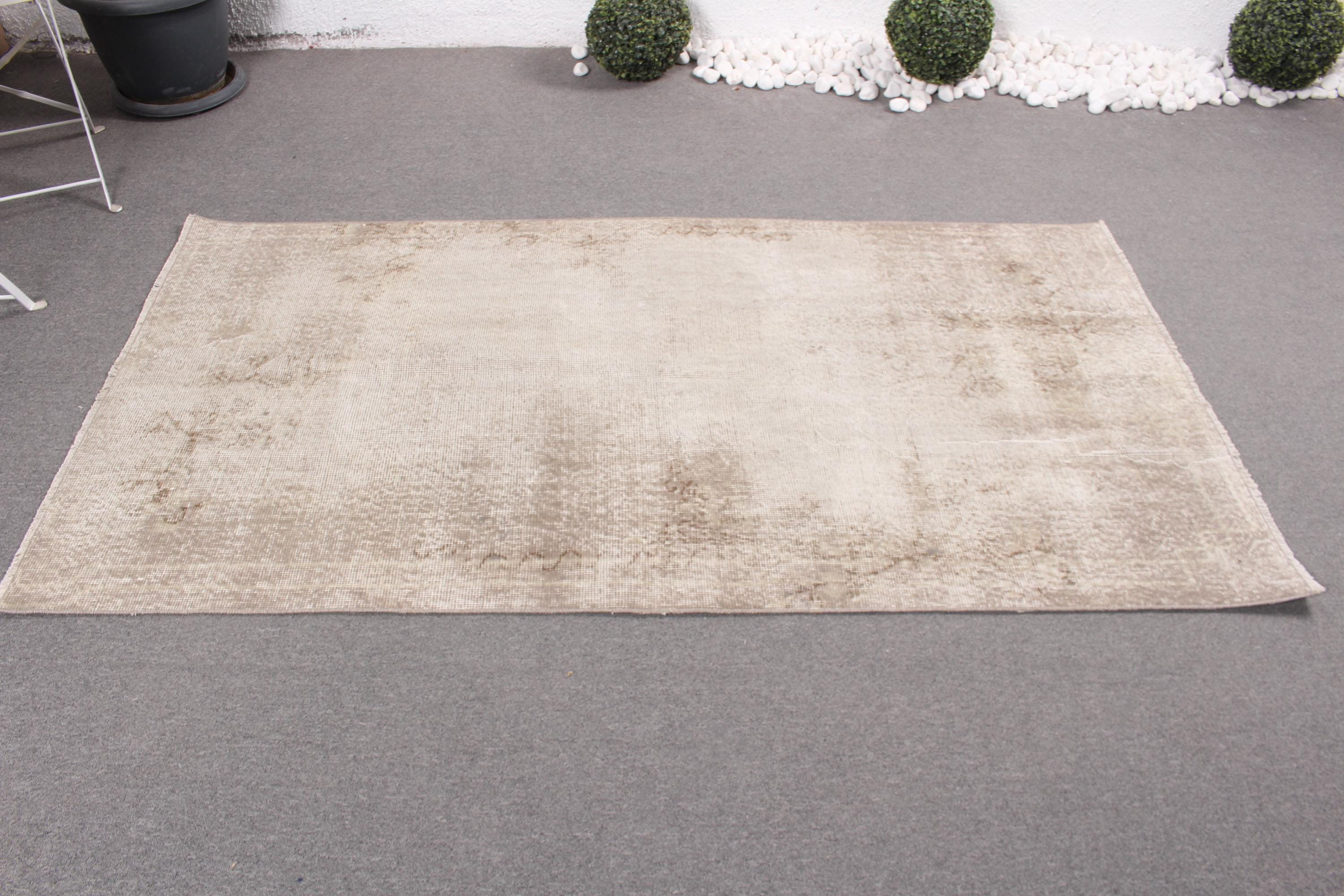 Dakota Fields Handwoven Beige Turkish Carpet - Vintage Wool Rug Ideal ...