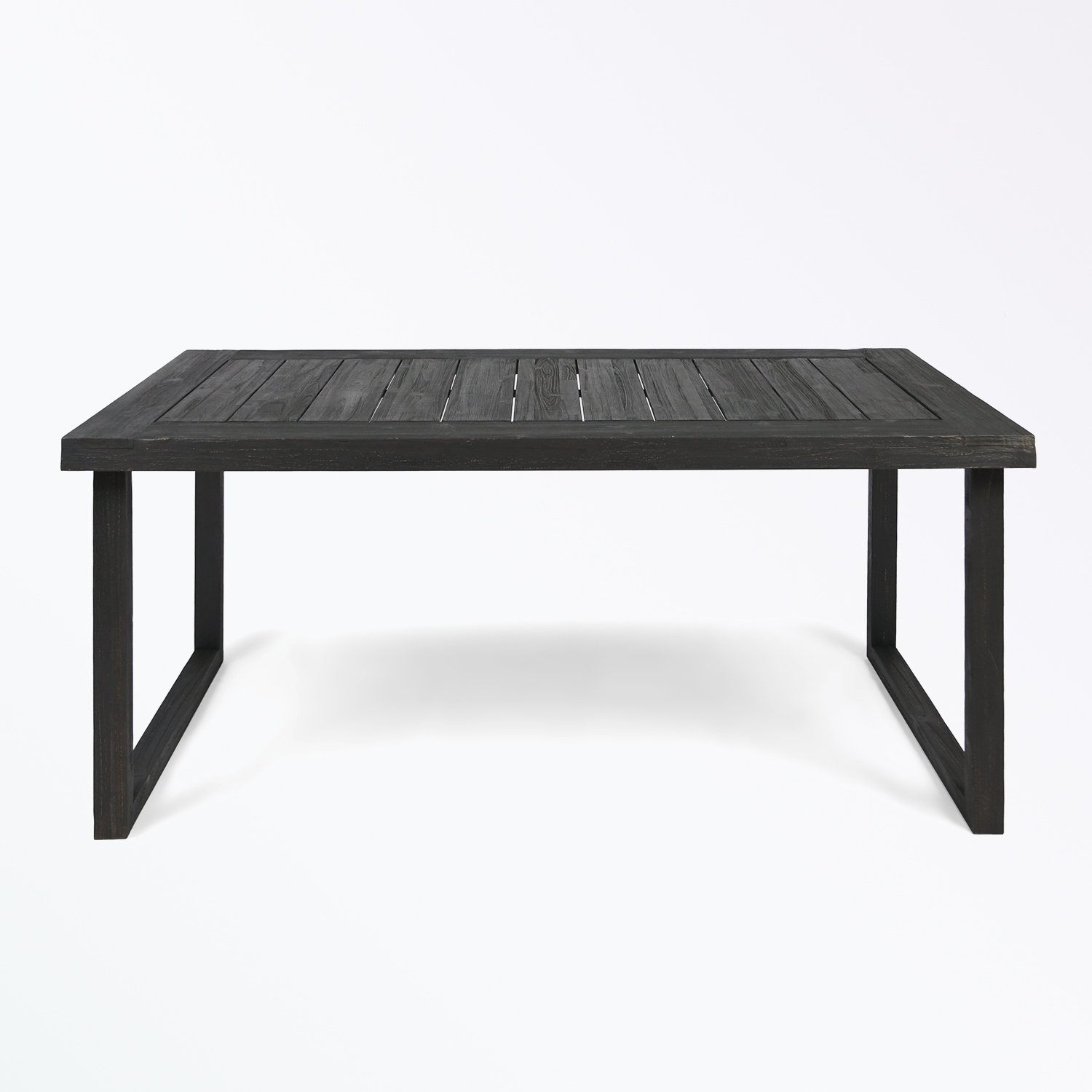 Ophelia & Co. Outdoor Table with Acacia Wood Frame and sturdy sled legs ...