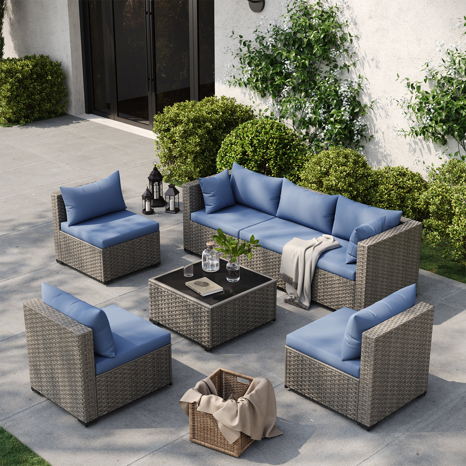 Latitude Run® 7 Pieces Patio Conversation Set & Reviews | Wayfair
