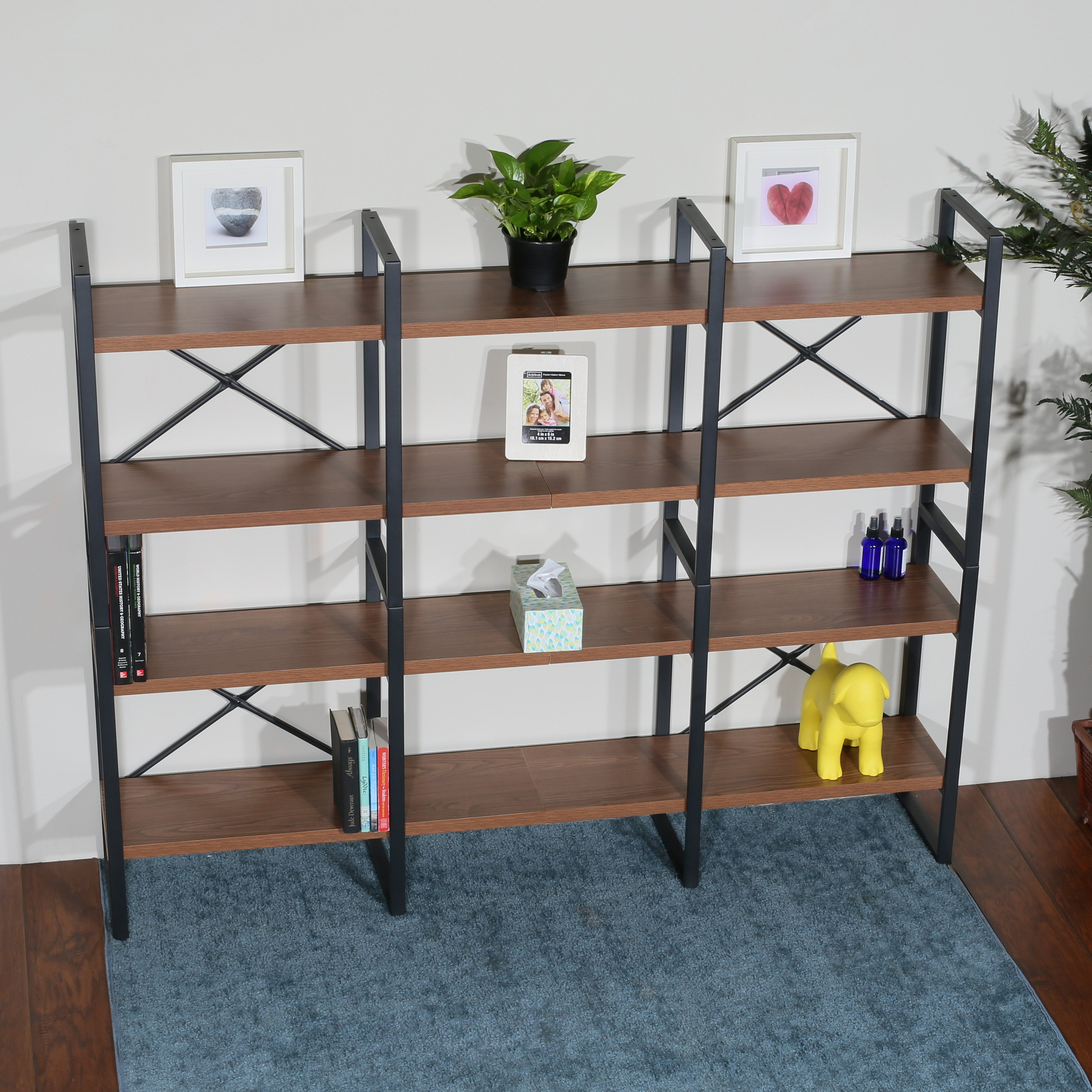 17 Stories 56.69" H x 70.86" W Metal Etagere Bookcase | Wayfair
