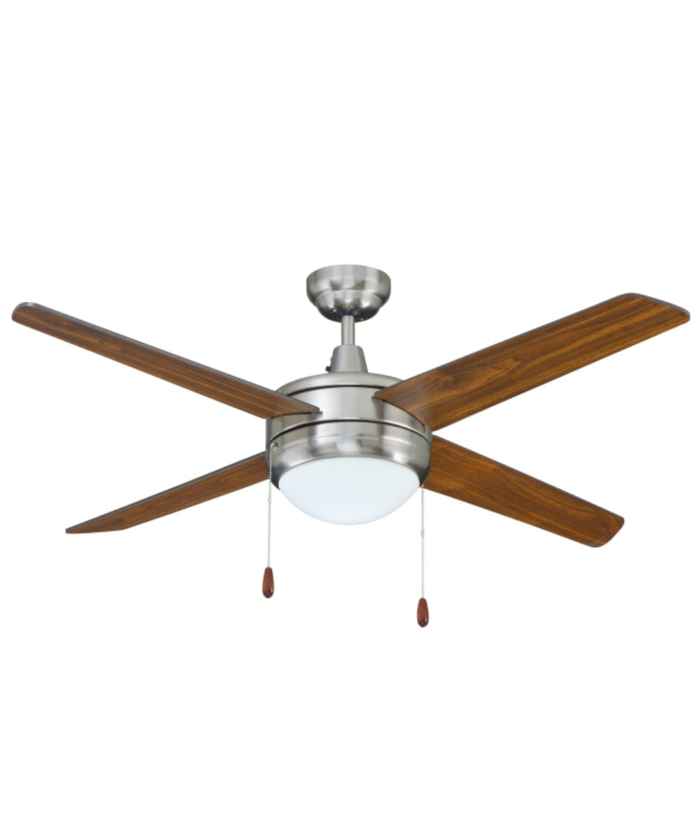 Ebern Designs 50" Europa 4-Blade Ceiling Fan Brushed Nickel Finish and ...