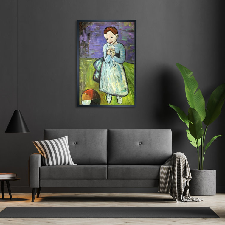 Overstock Art Child Holding A Dove Framed On Canvas by Pablo Picasso ...