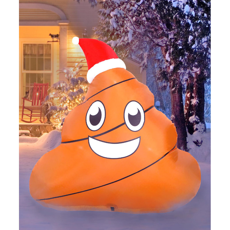Latitude Run® 4FT Christmas Poop Inflatable with LED Lights – Giant ...