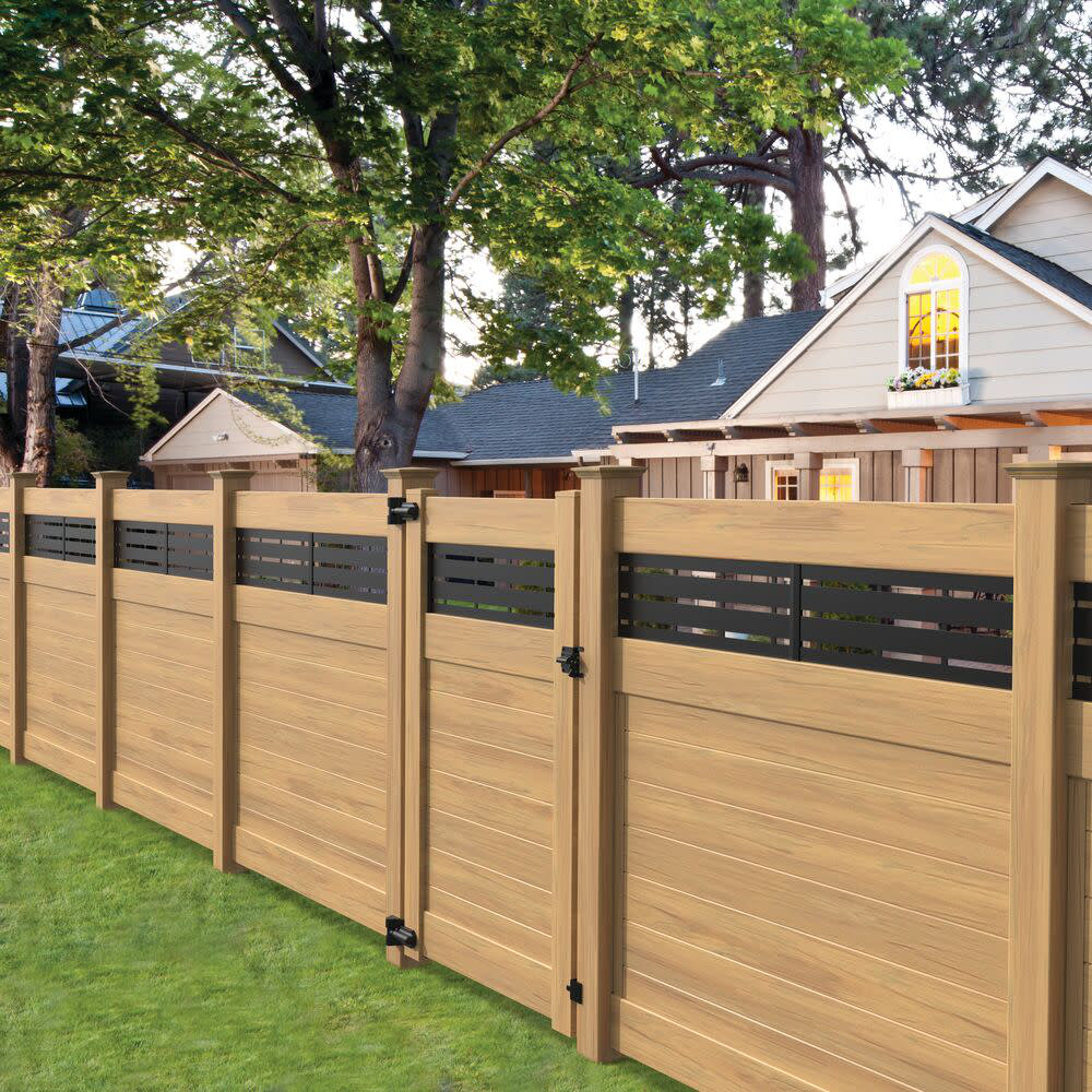 Barrette Outdoor Living Horizontal Fence Boardwalk Driftwood Vinyl ...