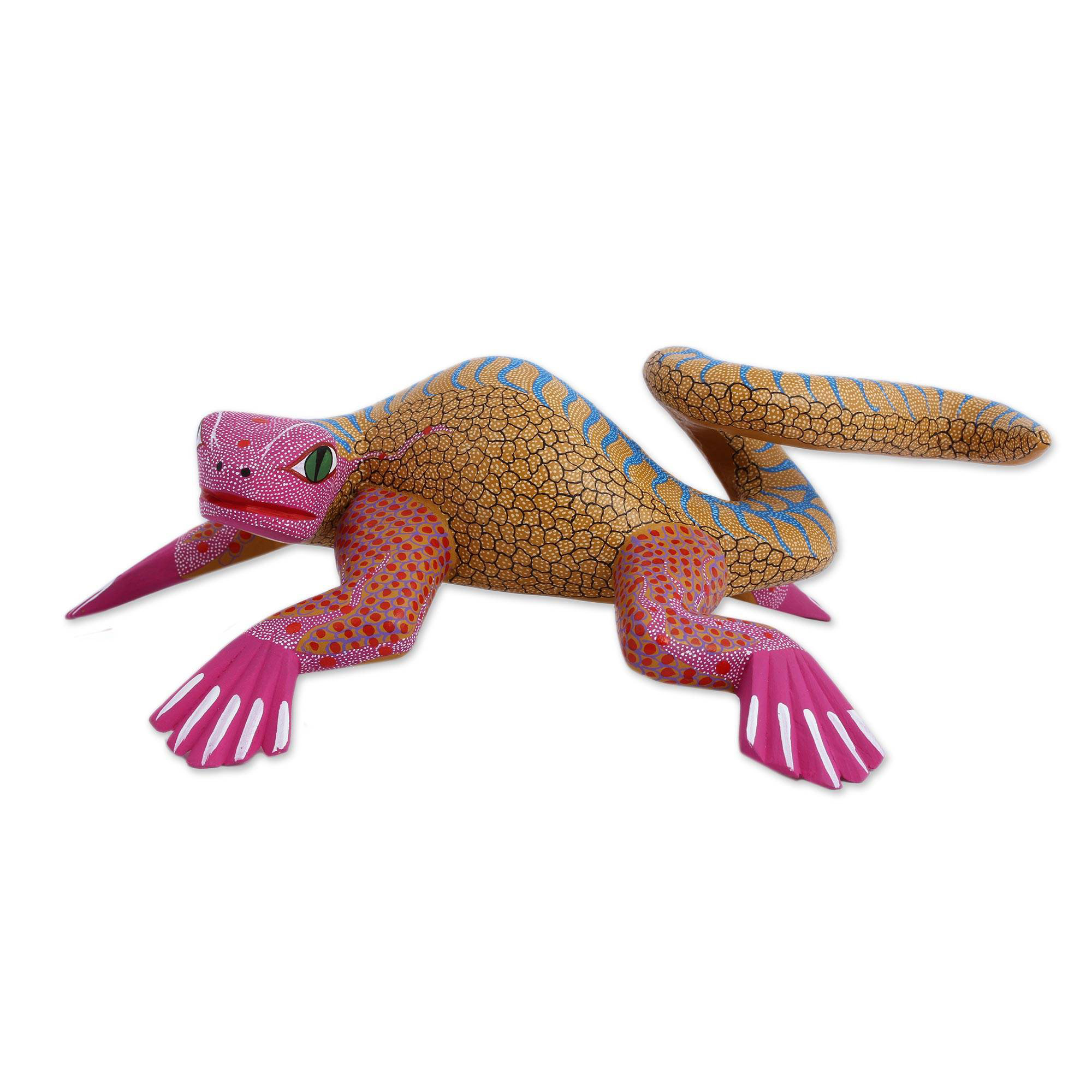 Novica Pink Iguana Wood Alebrije Sculpture | Perigold
