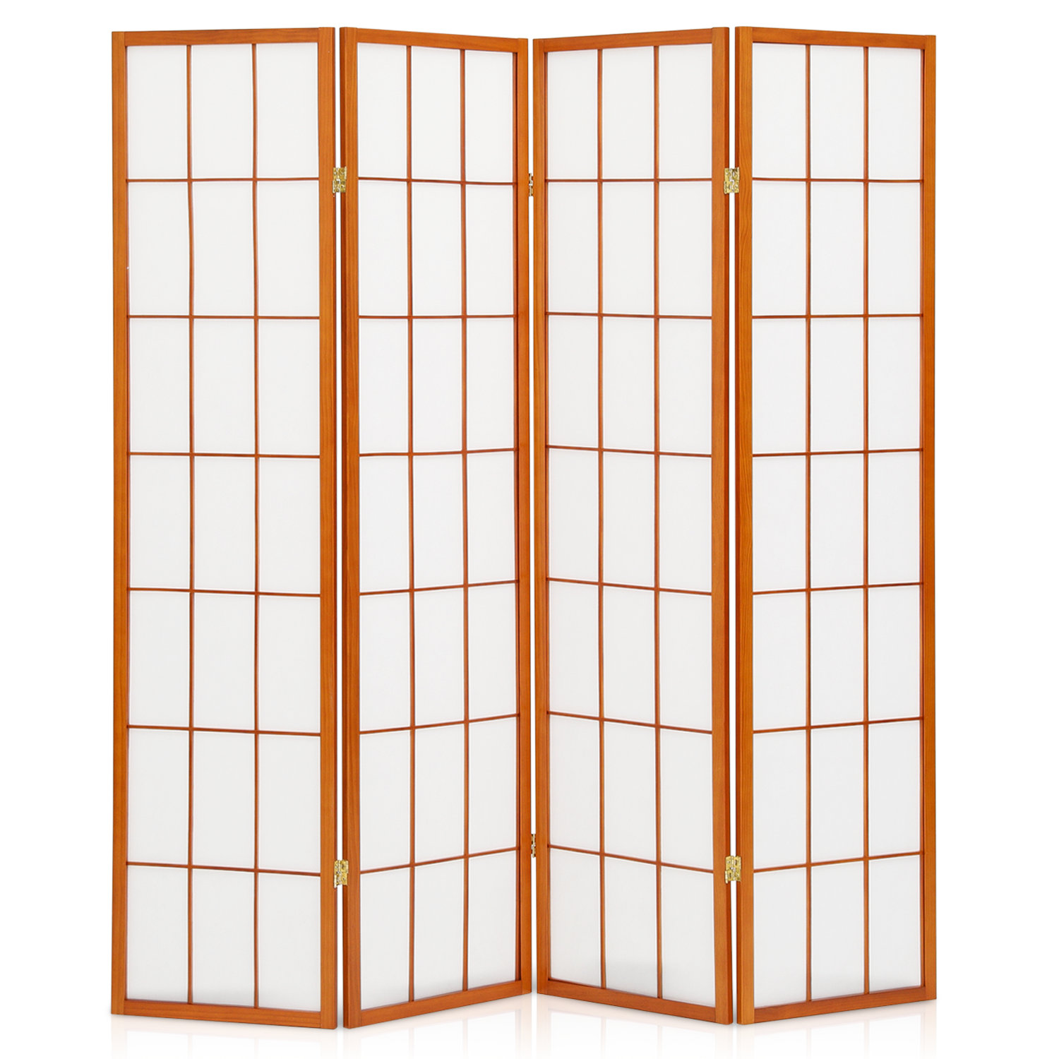 Latitude Run® Portable Grid Style 4 Panel Wooden Foldable Room Divider ...