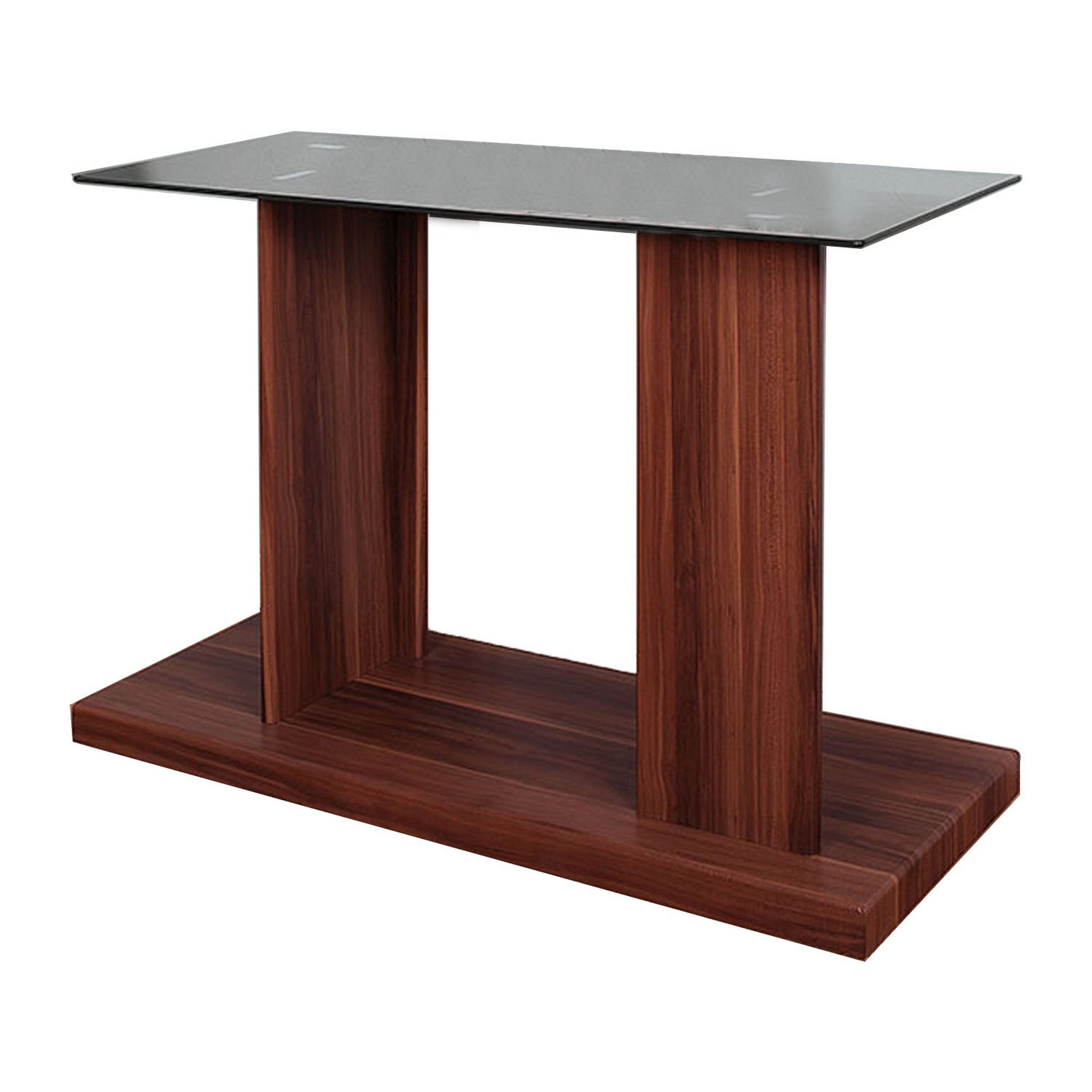 Latitude Run® Liam 47 Inch Sofa Console Table, White Wood, Pedestal ...