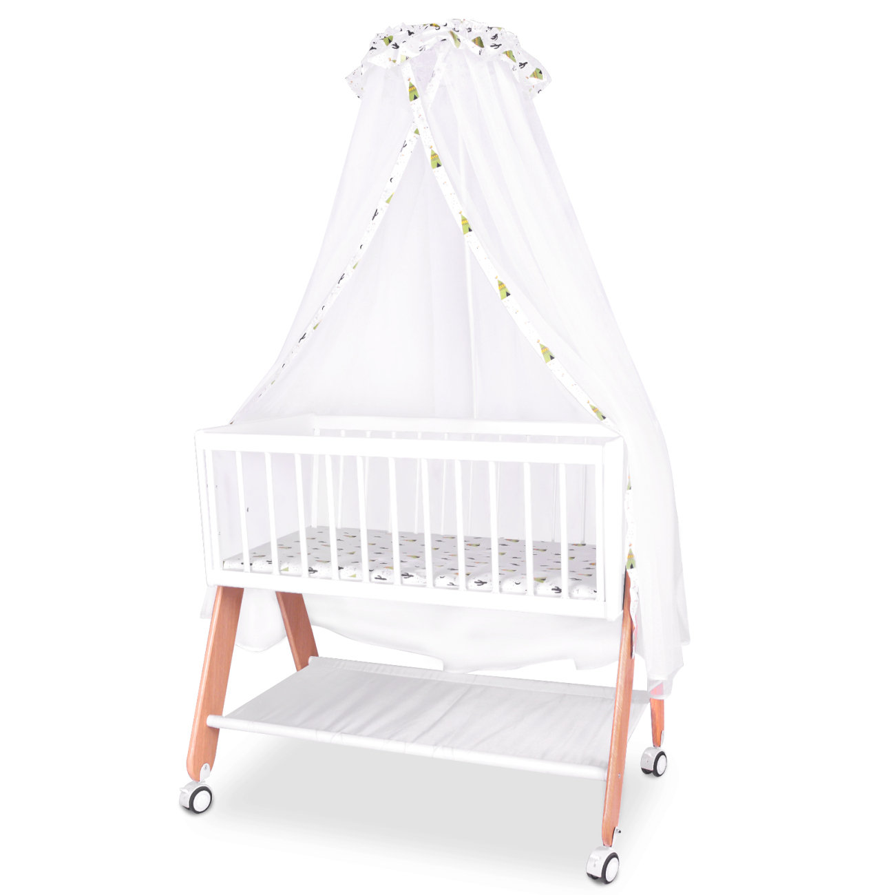Ophelia & Co. Wooden Bedside Bassinet Sleeper, Safe Stylish Baby Crib ...