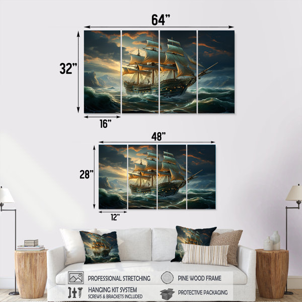 Breakwater Bay «Pirate Ship Legacy I - Pirate», art mural 4 pièces ...