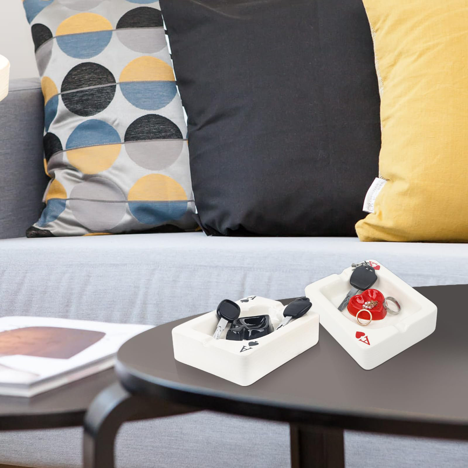 Fashion Finesse Ashtray, Decorative Ceramic Poker Ash Tray For ...