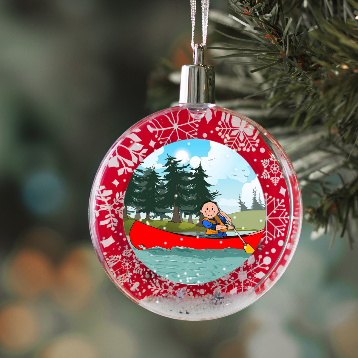 Printed Perfection Personalized Canoe - Male Christmas Snow Globe ...