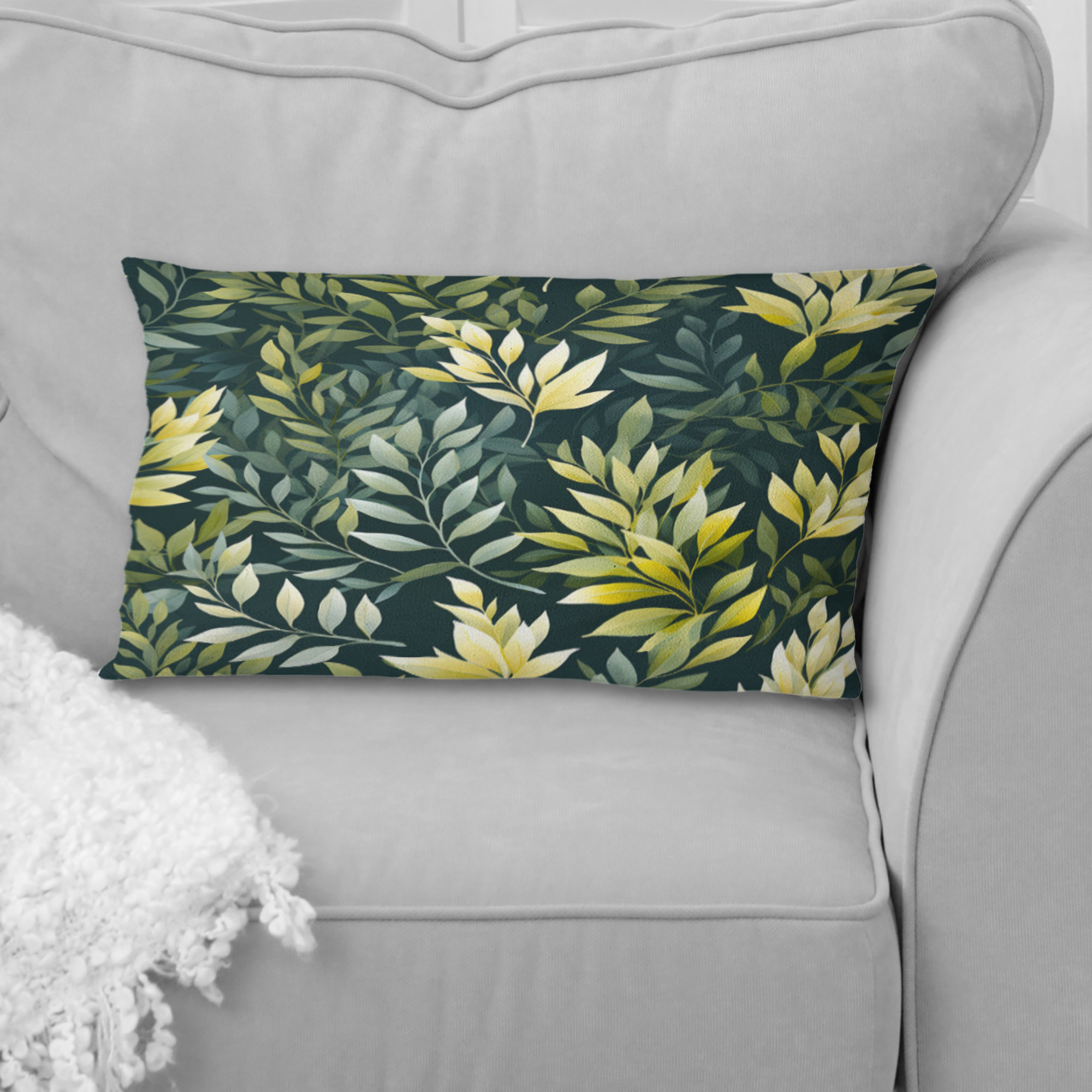 Design Art Natures Harmony Botanical Plants - Throw PillowAbstract ...