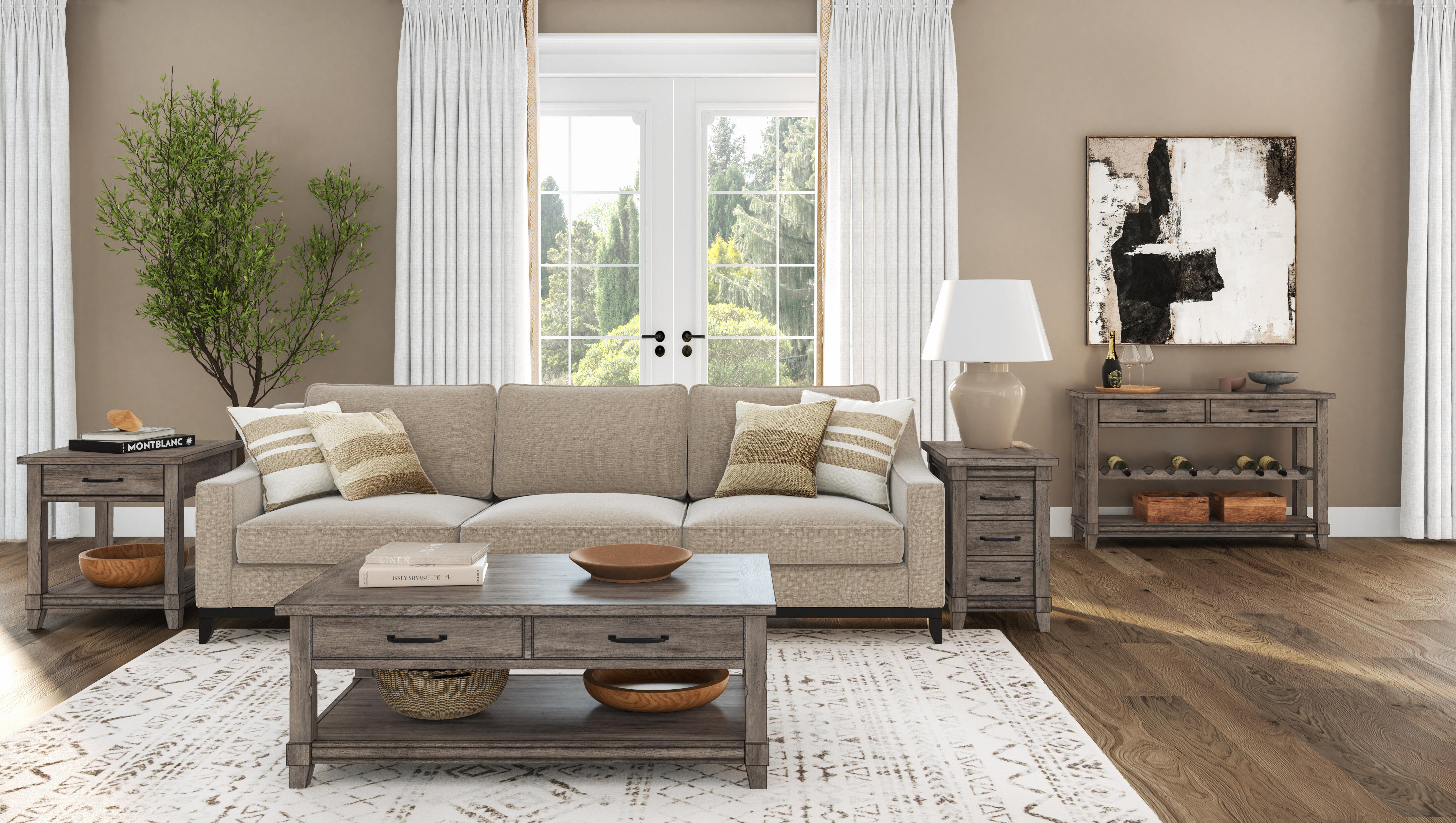 3 piece rustic coffee table set store