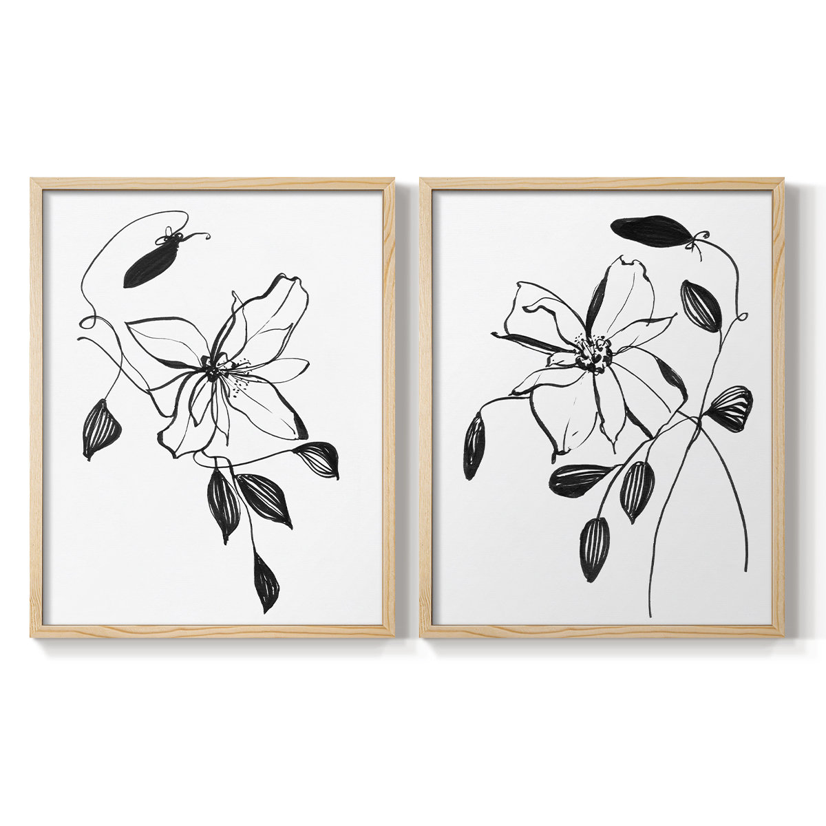 Ebern Designs Wild Clematis I-Premium Framed Print -Ready to Hang - No Nails Required - No Nails ...