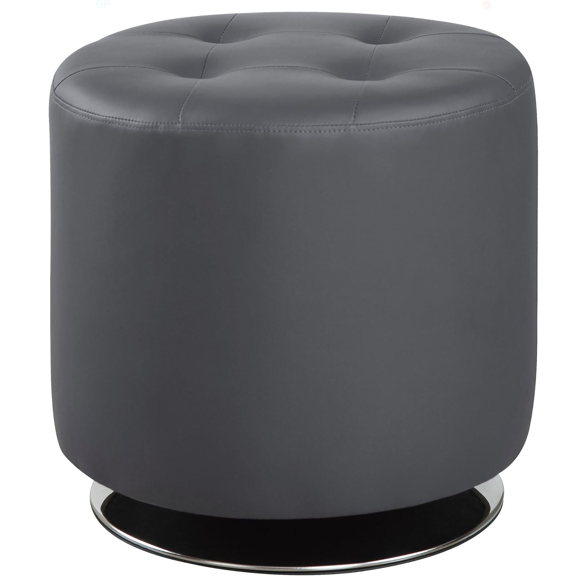 Latitude Run® Grey Round Ottoman | Wayfair