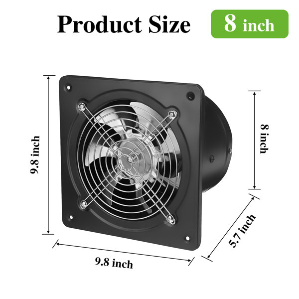 Boshen 8Inch 110V Exhaust Fan Ventilation Extractor Fan Wall-Mounted ...