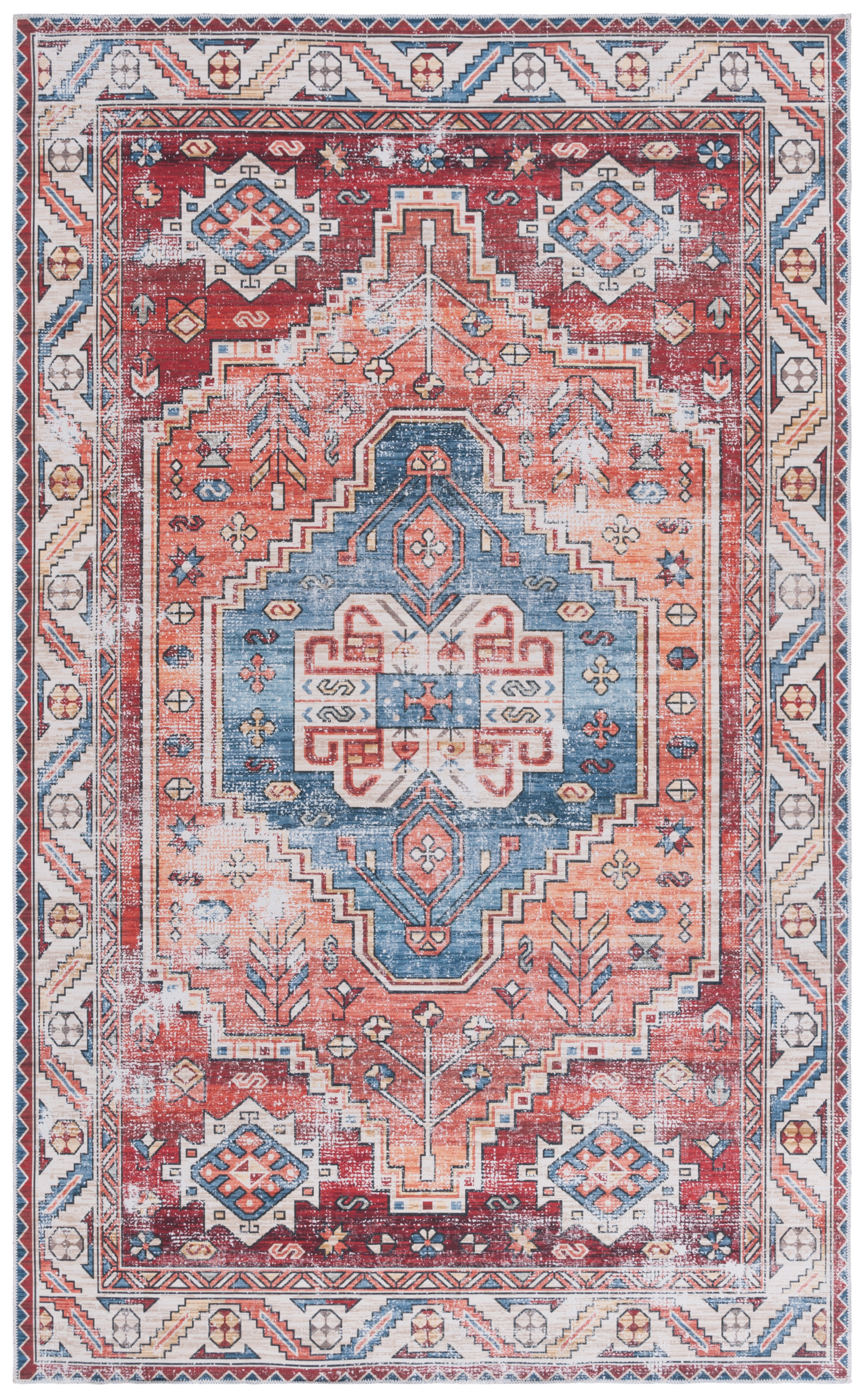 Bungalow Rose Maritess Performance Machine Washable Southwestern Rug ...