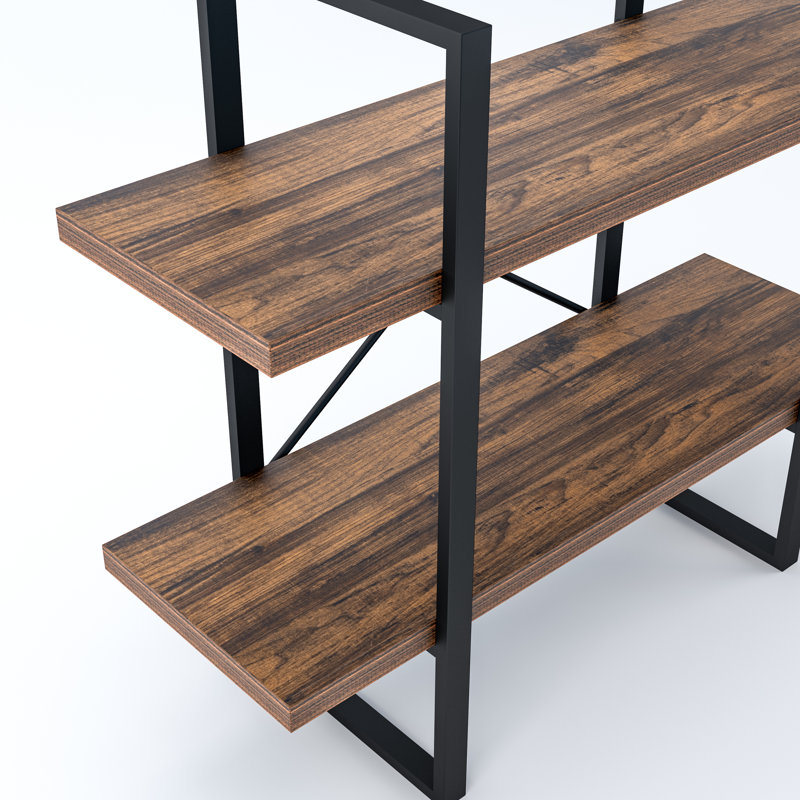 17 Stories Lotus Large 2-tier Antique Walnut Color Steel Etagere ...