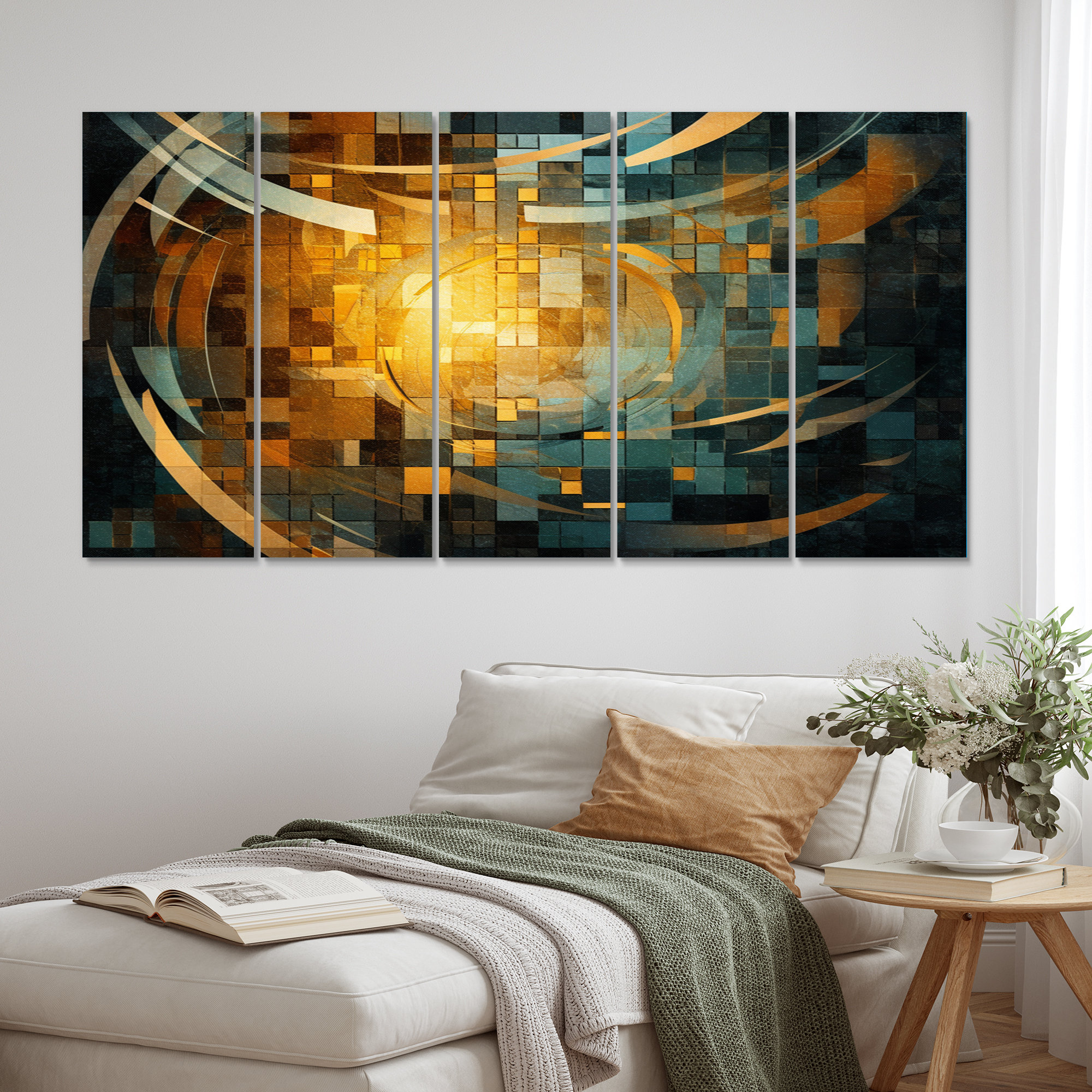 Wrought Studio™ Gold And Black Cubist Visions IV - Cubism Canvas Art ...