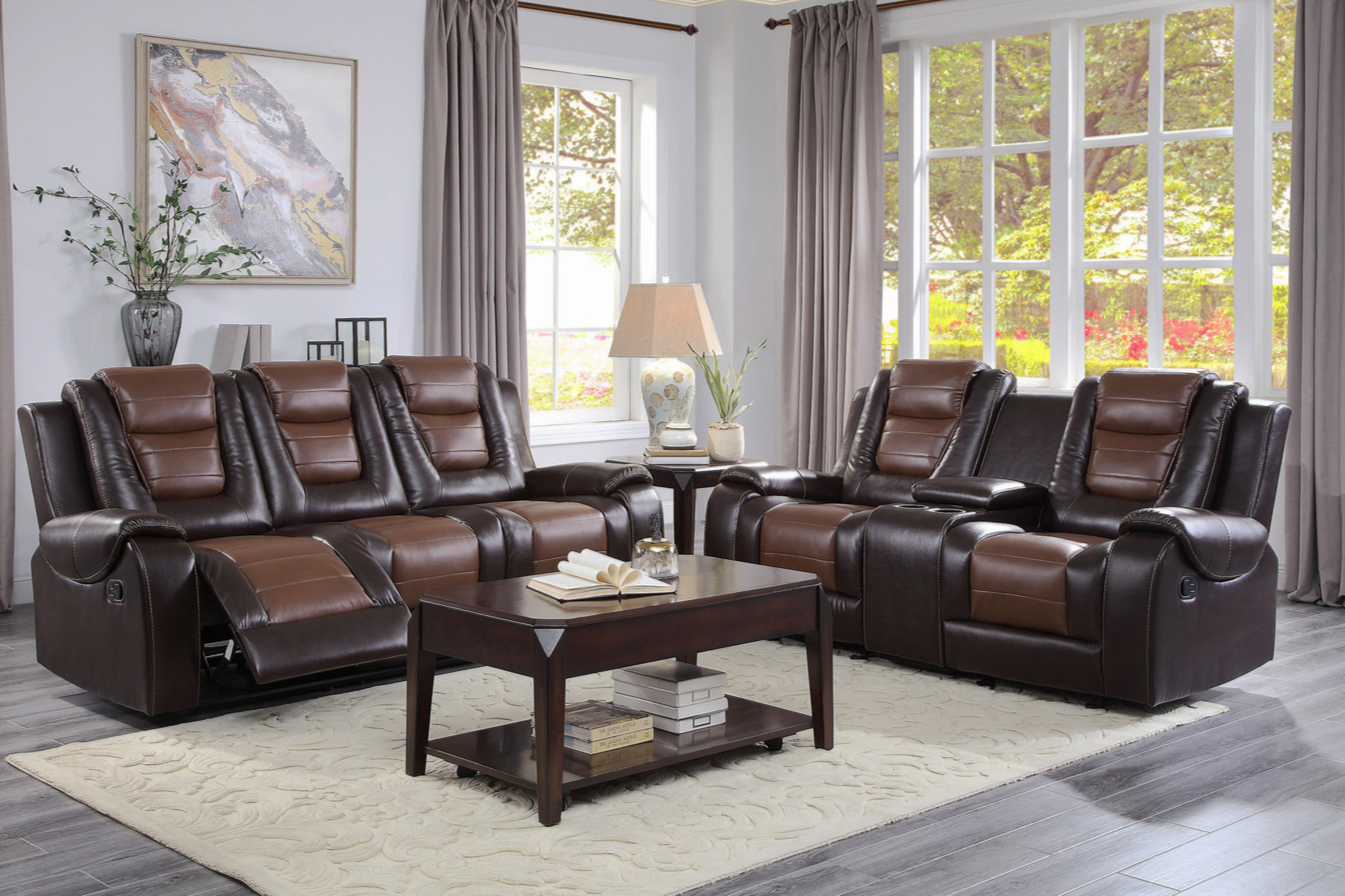 Red Barrel Studio® Luxury Sofa Set Reclining Sofa Formal Furniture ...