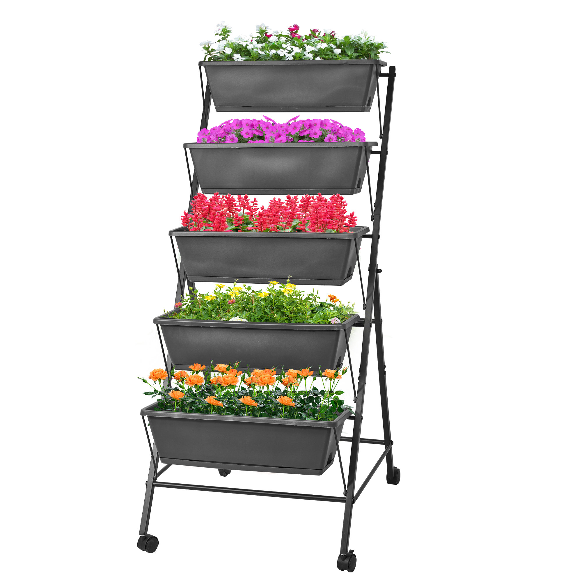 Arlmont & Co. 5-Tier Raised Garden Bed 47FT Vertical Elevated Planter ...