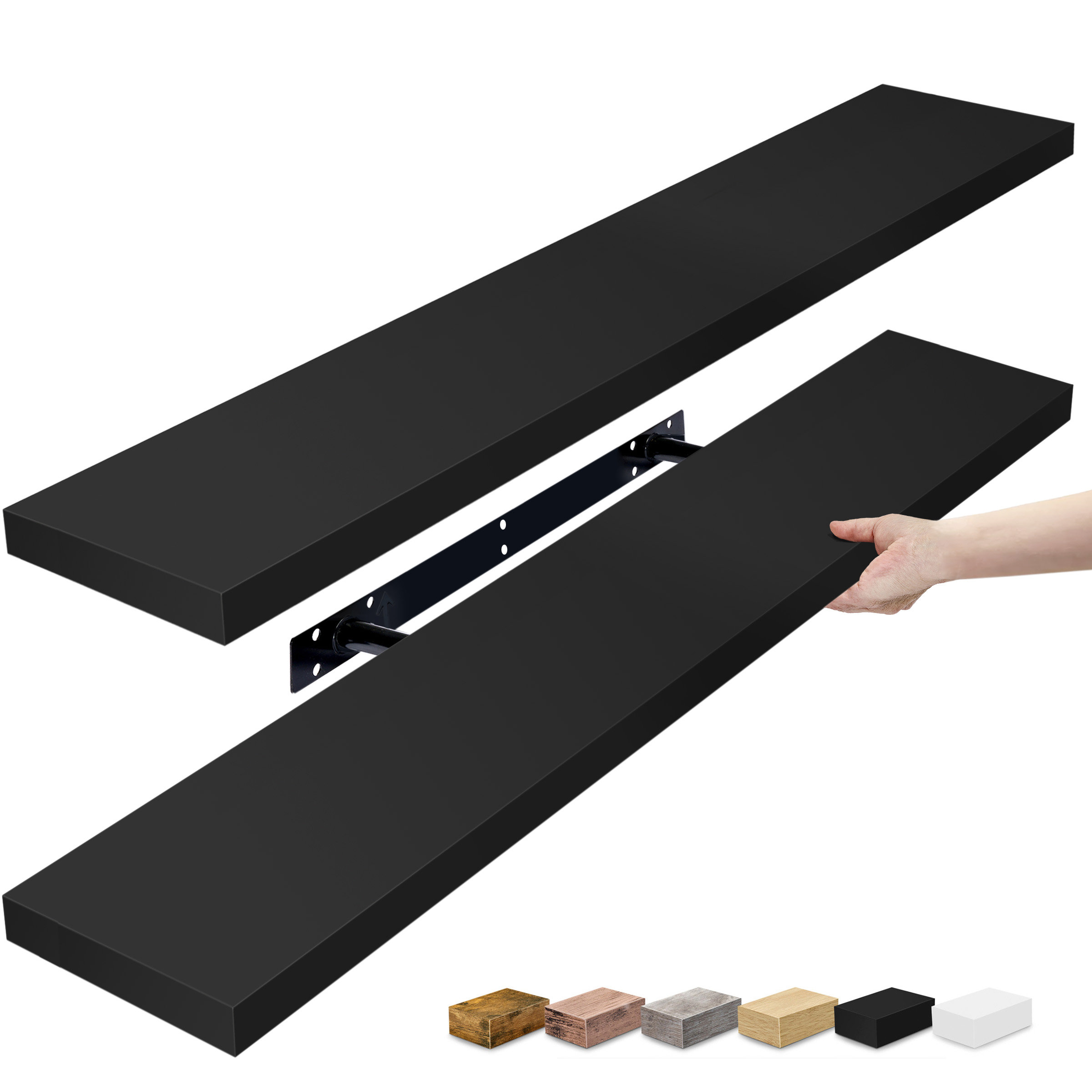 Sorbus 35" Long Floating Shelves with Invisible Mounting Set of 2 ...