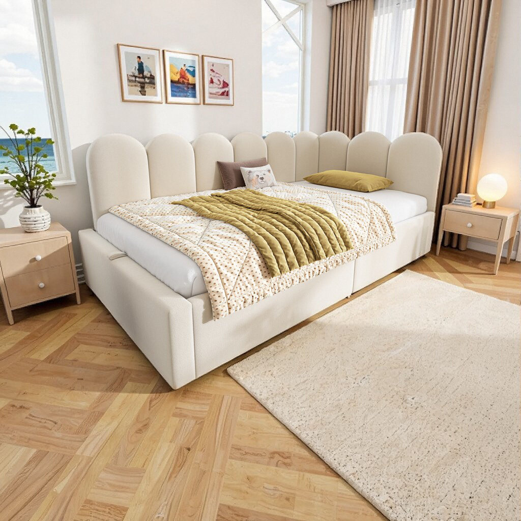 Everly Quinn Pink Velvet Twin Hydraulic Storage Ottoman Daybed with Metal Slats - Space-Saving ...